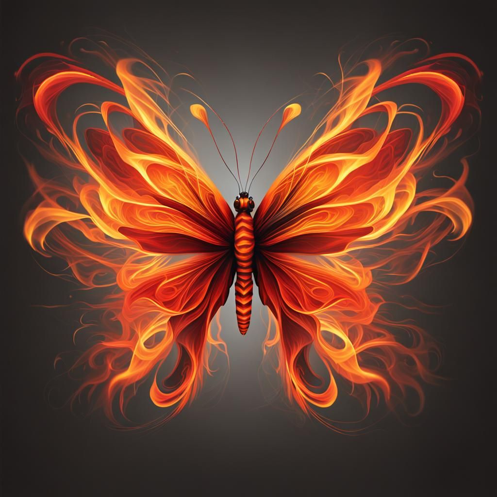 Butterfly fire v1 - AI Generated Artwork - NightCafe Creator