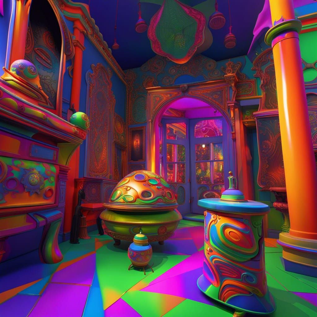 Psychedelic Museum - AI Generated Artwork - NightCafe Creator