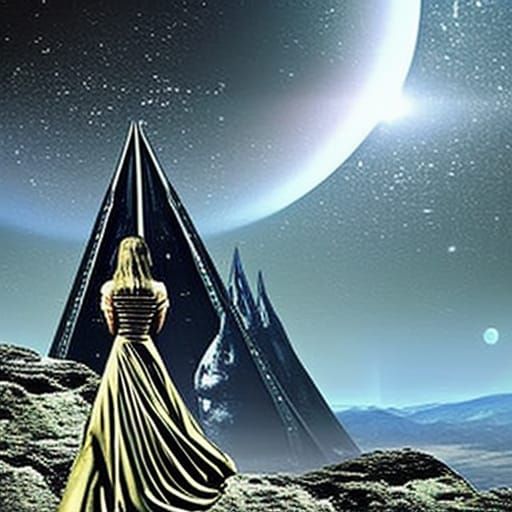 Female alien, standing beside UFO - AI Generated Artwork - NightCafe ...