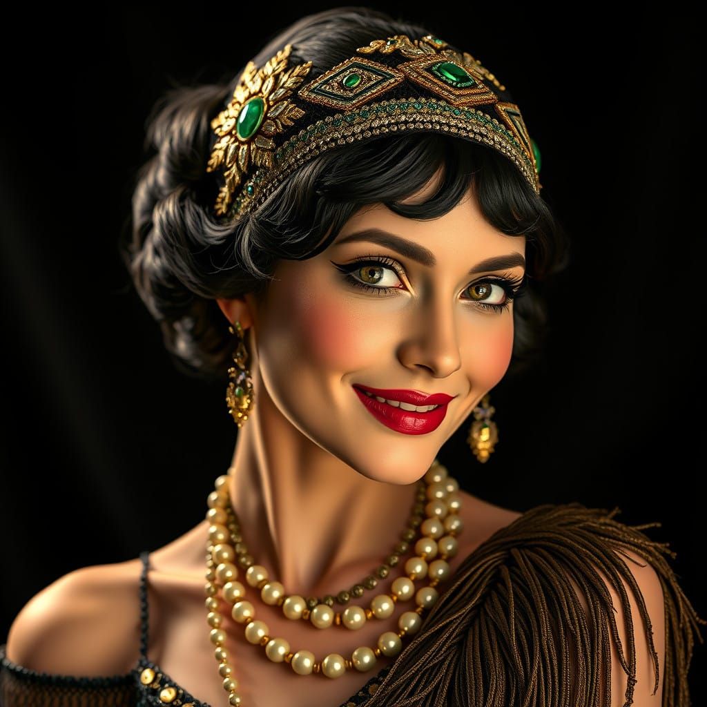 Flapper dancer 20s v.2 - Glamorous Art Deco Flapper Dancer i...