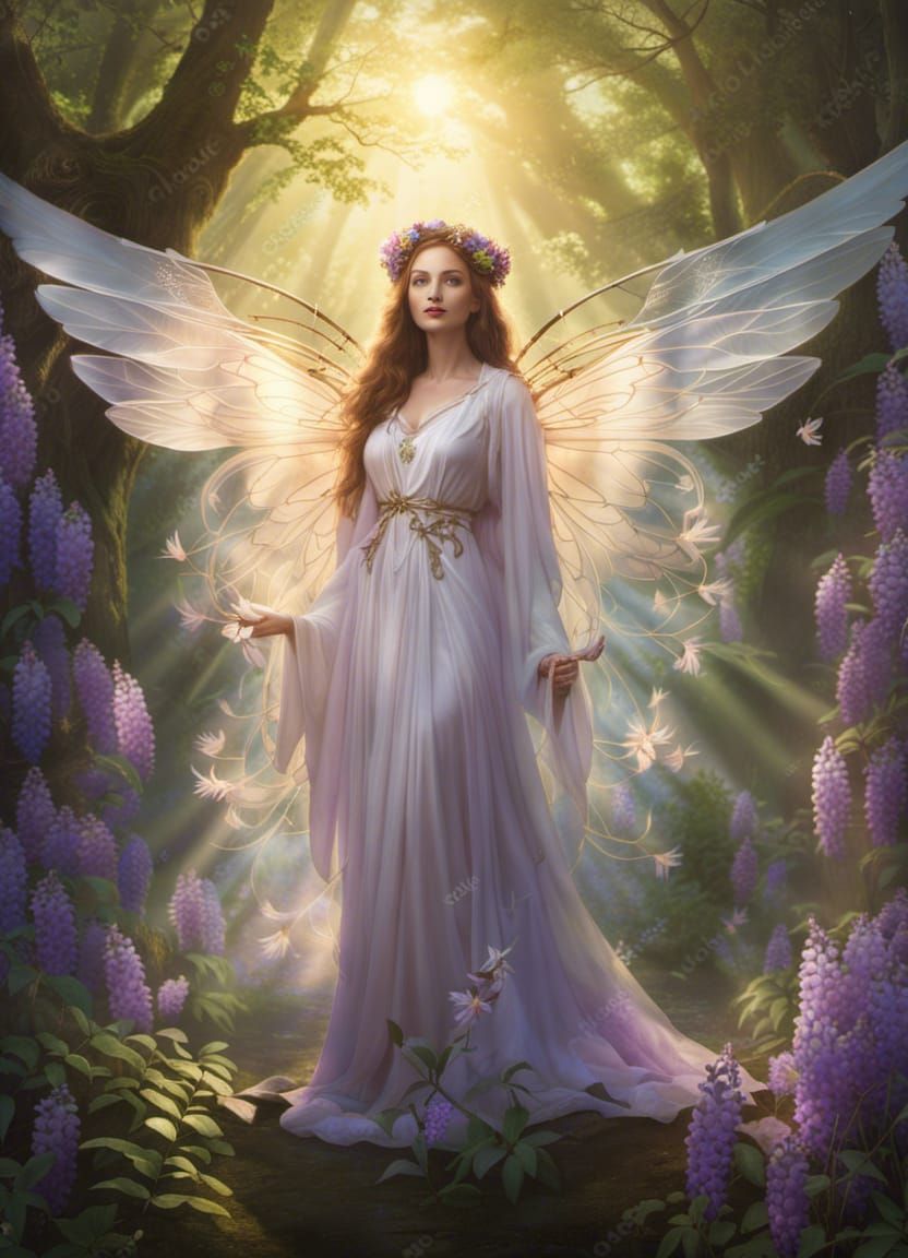 Fae of the wisterias - AI Generated Artwork - NightCafe Creator