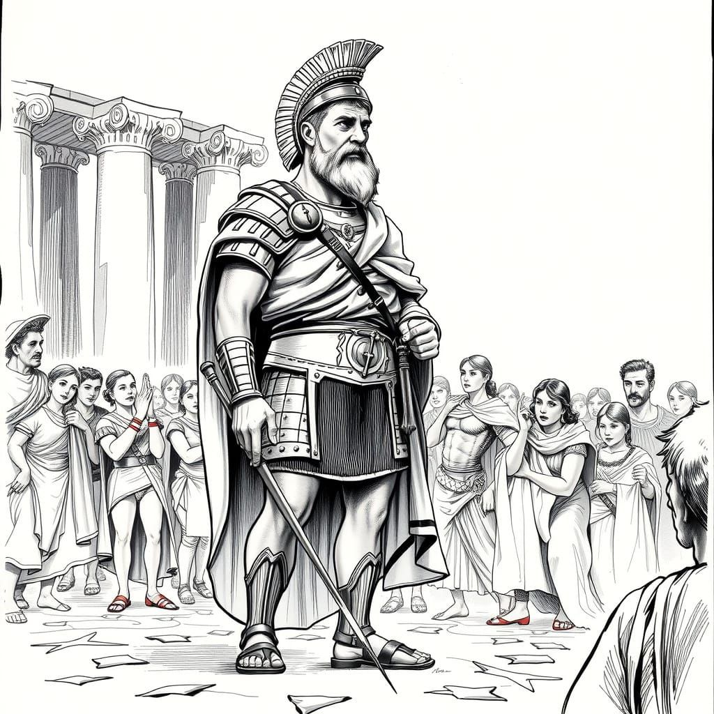 Confident Roman Leader Julius Caesar Speaks to the... - AI Art