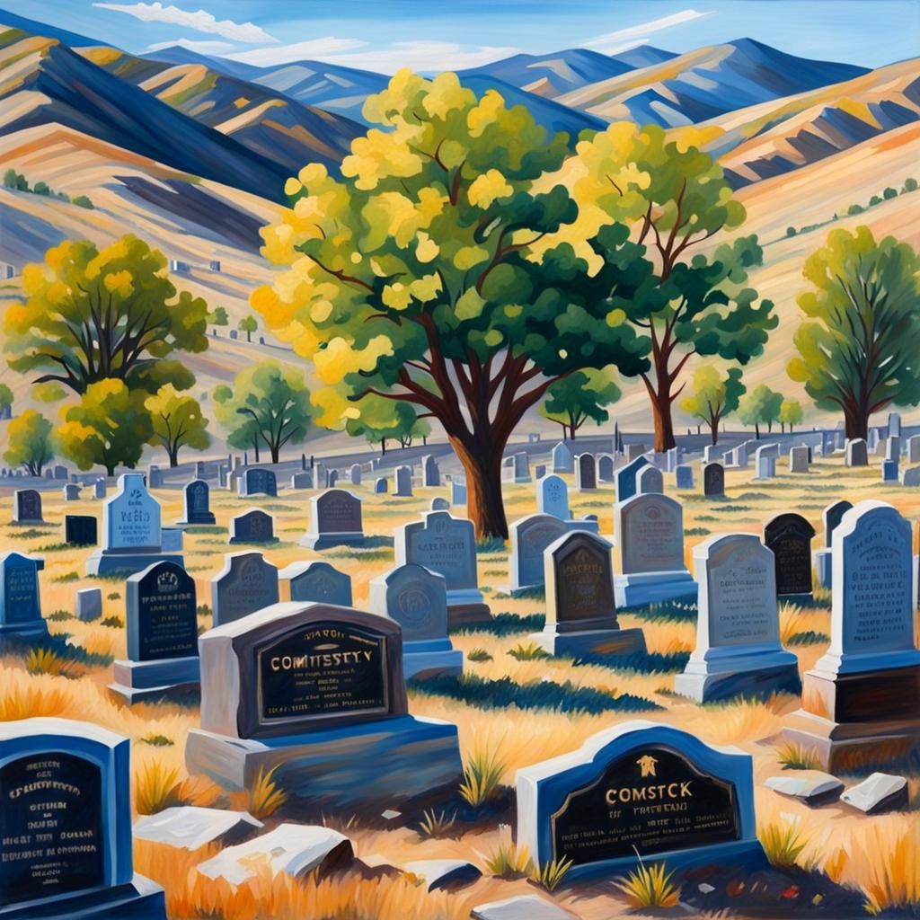 Acrylic painting of cemetery - AI Generated Artwork - NightCafe Creator