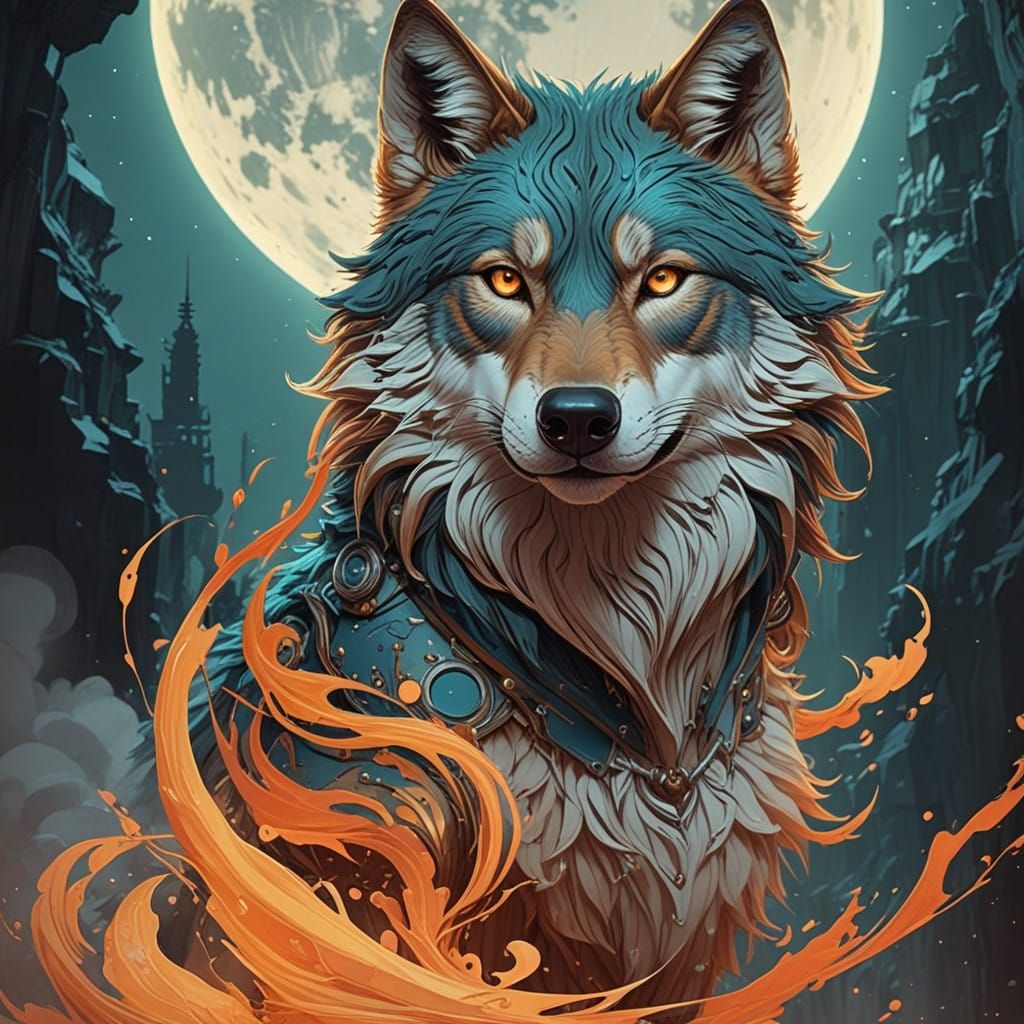 the wolf hidden inside me 8k resolution concept art by Greg Rutkowski ...