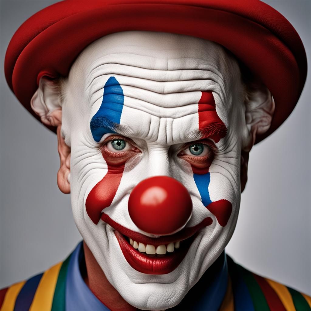 Art the clown is smiling at you Close-up portrait, color portrait ...