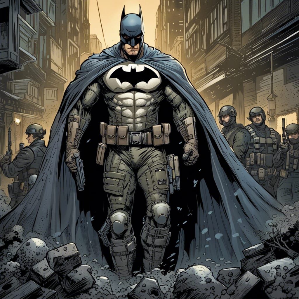 Batman in Warzone - AI Generated Artwork - NightCafe Creator