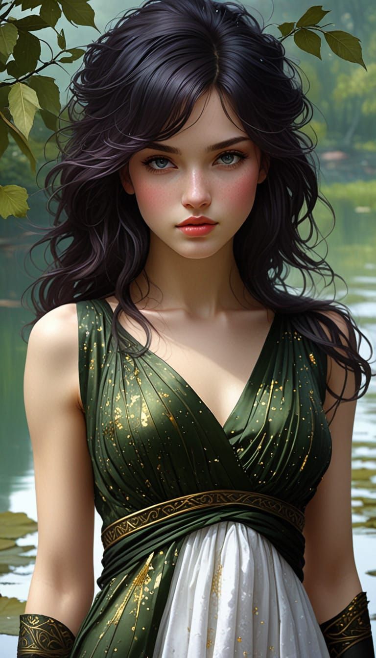 Brunette lady, Muse of the Pond - Brunette lady, Muse of the...