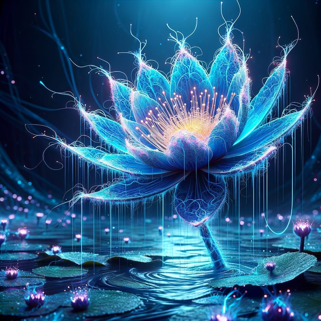Electric flower - AI Generated Artwork - NightCafe Creator