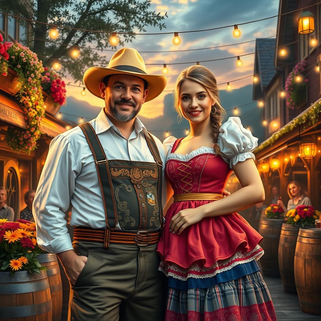Oktoberfest is a digital painting of traditional Bavarian clothing ...