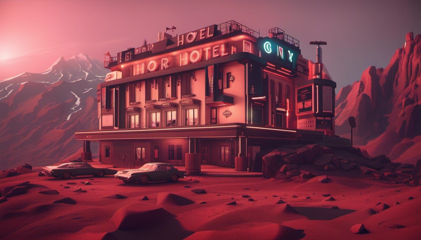Hotel on Mars - AI Generated Artwork - NightCafe Creator