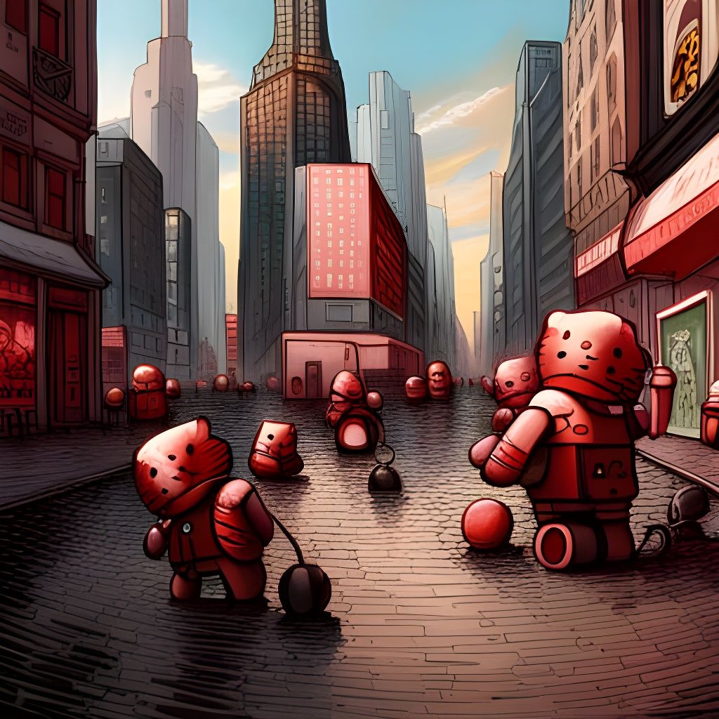 Hello Kitty mass destruction - AI Generated Artwork - NightCafe Creator