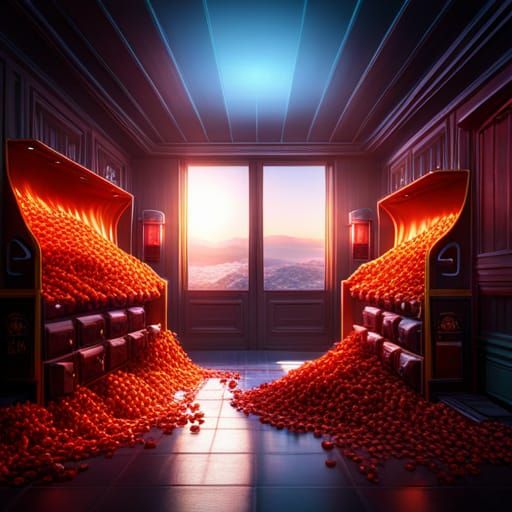 Hot Cheetos bag in a room lit by RGB light strips - AI Generated ...