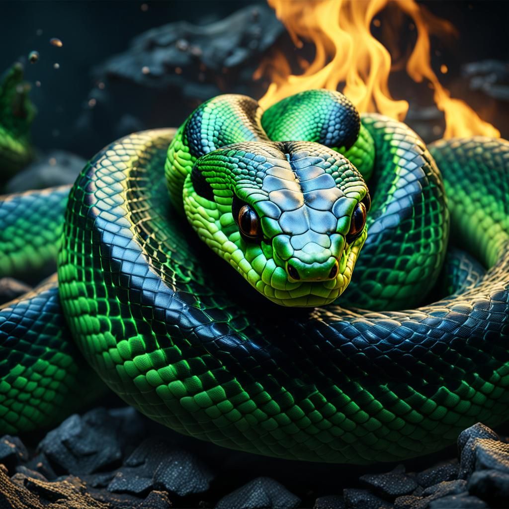Studying snakes… - AI Generated Artwork - NightCafe Creator