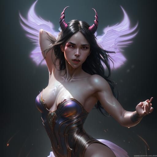 Demon Ballerina dancing in heaven - AI Generated Artwork - NightCafe Creator