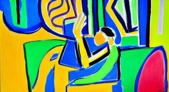 Henri Matisse style, Green eyes - Henri Matisse style, Green...