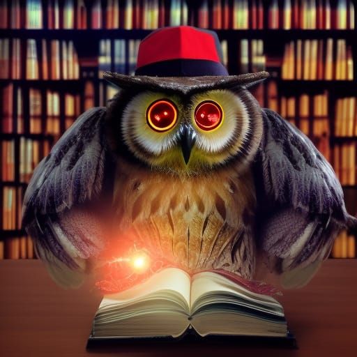 Prof Owl at work - AI Generated Artwork - NightCafe Creator