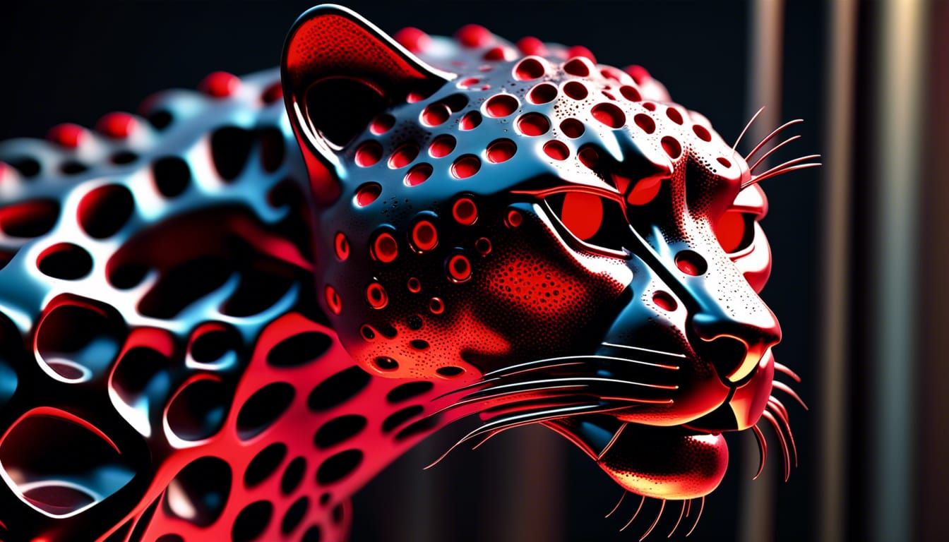 Angry Cheetah in red... - AI Generated Artwork - NightCafe Creator