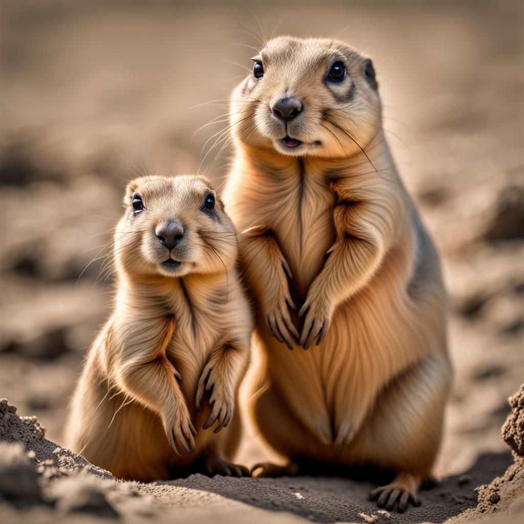 poppy the prairie dog cuter and with two - AI Generated Artwork ...