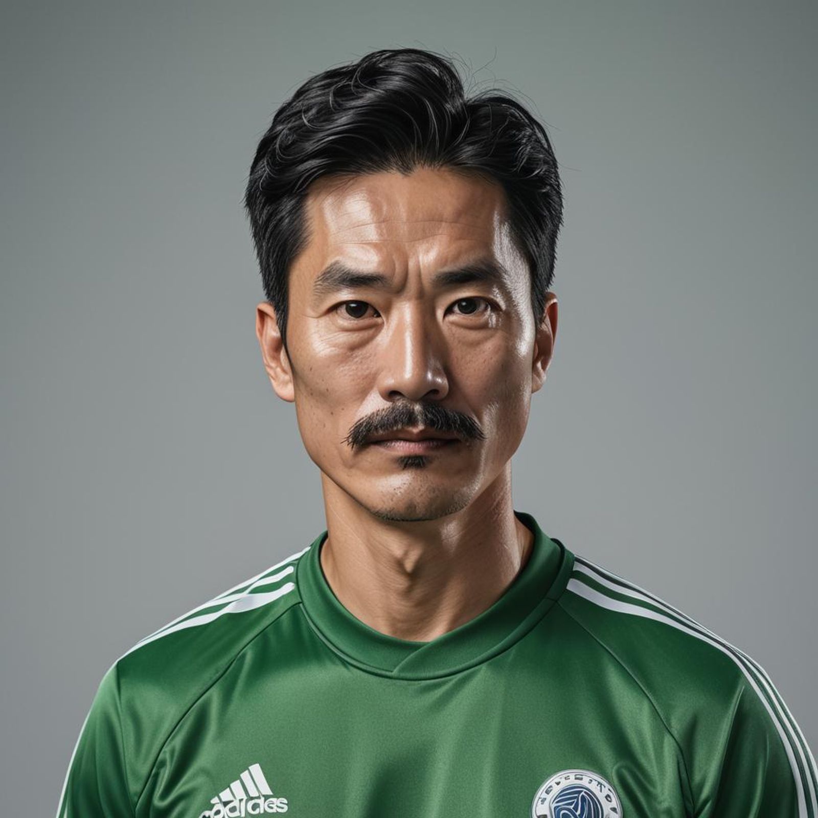 42 years old male Soccer player from South Korea, pompadour black hair ...