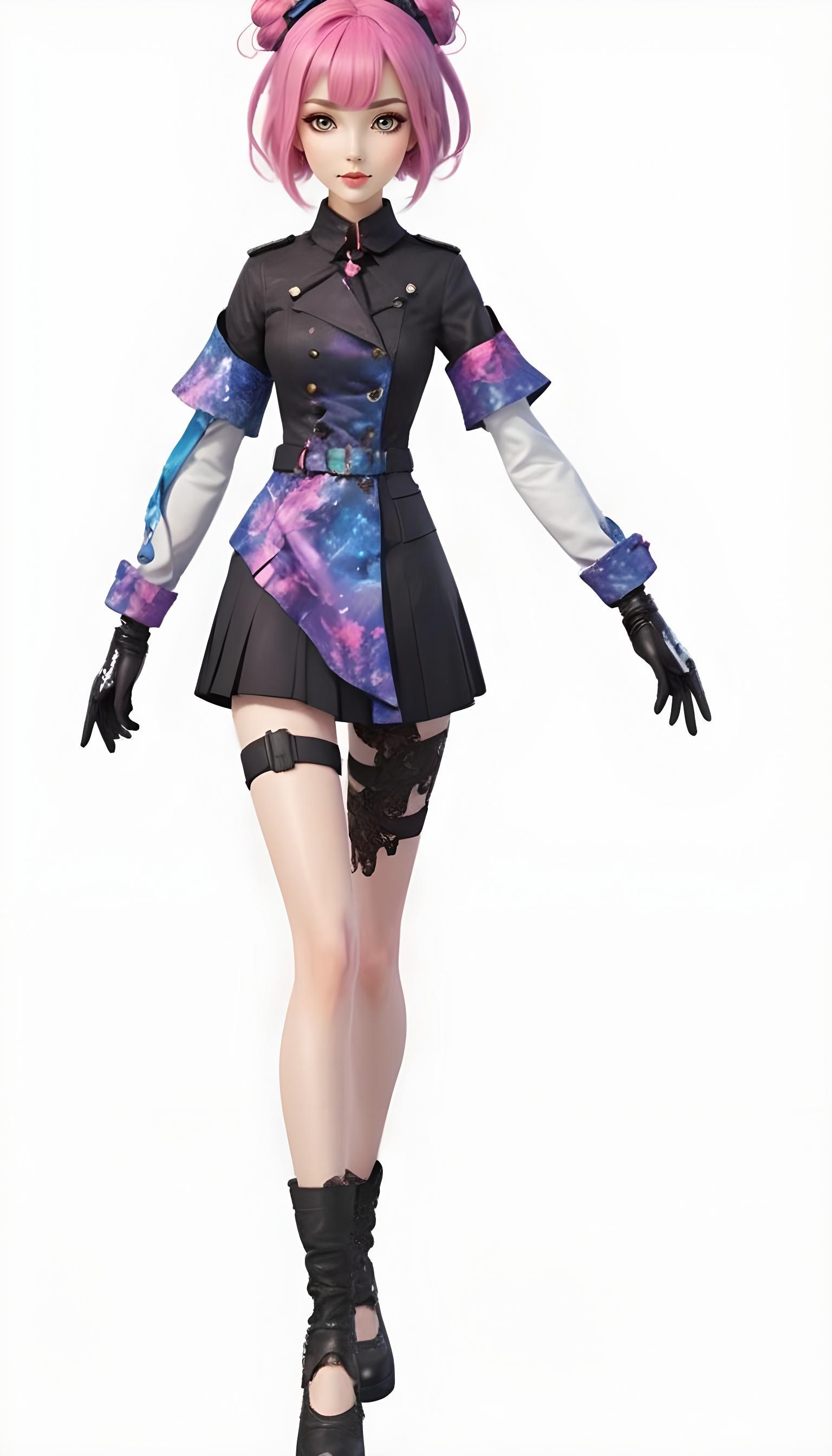 Girly character (detailed feature)(Vivid Bight Color)(character design ...