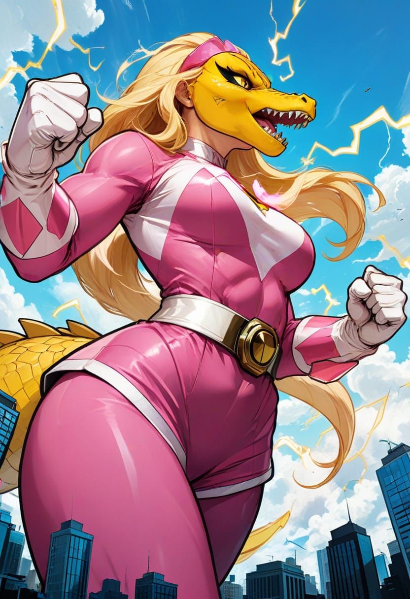 Giant Pink Croc Ranger Rampages! [Atomic XL v4 Lightning]