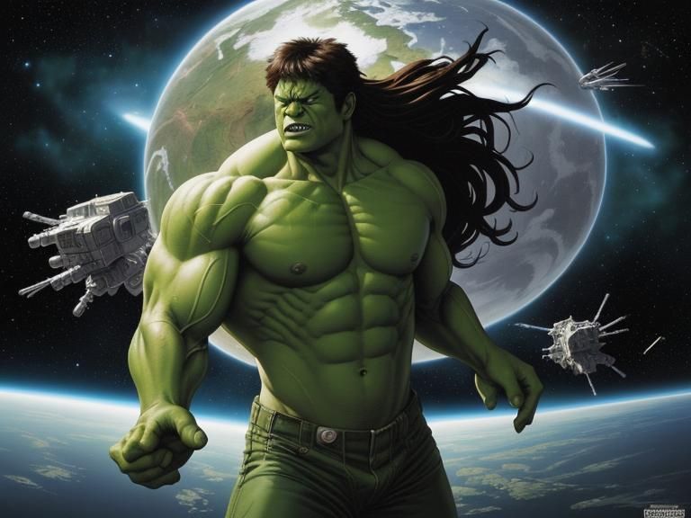 green Hulk in space - AI Generated Artwork - NightCafe Creator