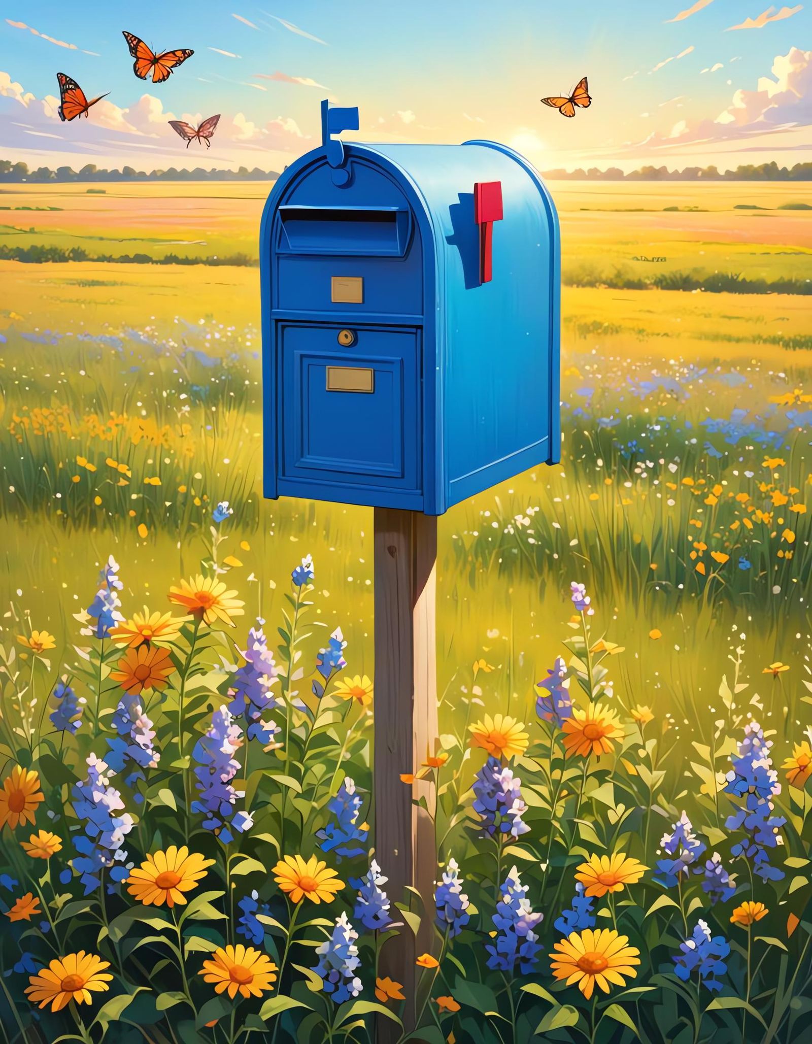 the blue mailbox - AI Generated Artwork - NightCafe Creator