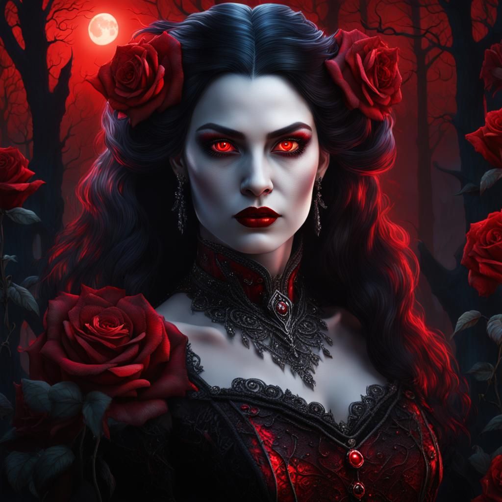 portrait of a majestic evil vampire queen - AI Generated Artwork ...