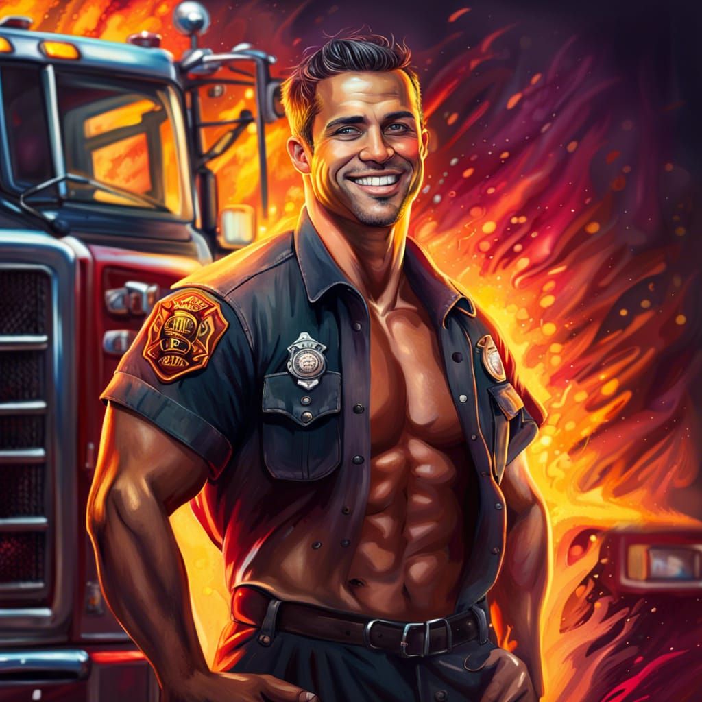 Firefighter - AI Generated Artwork - NightCafe Creator