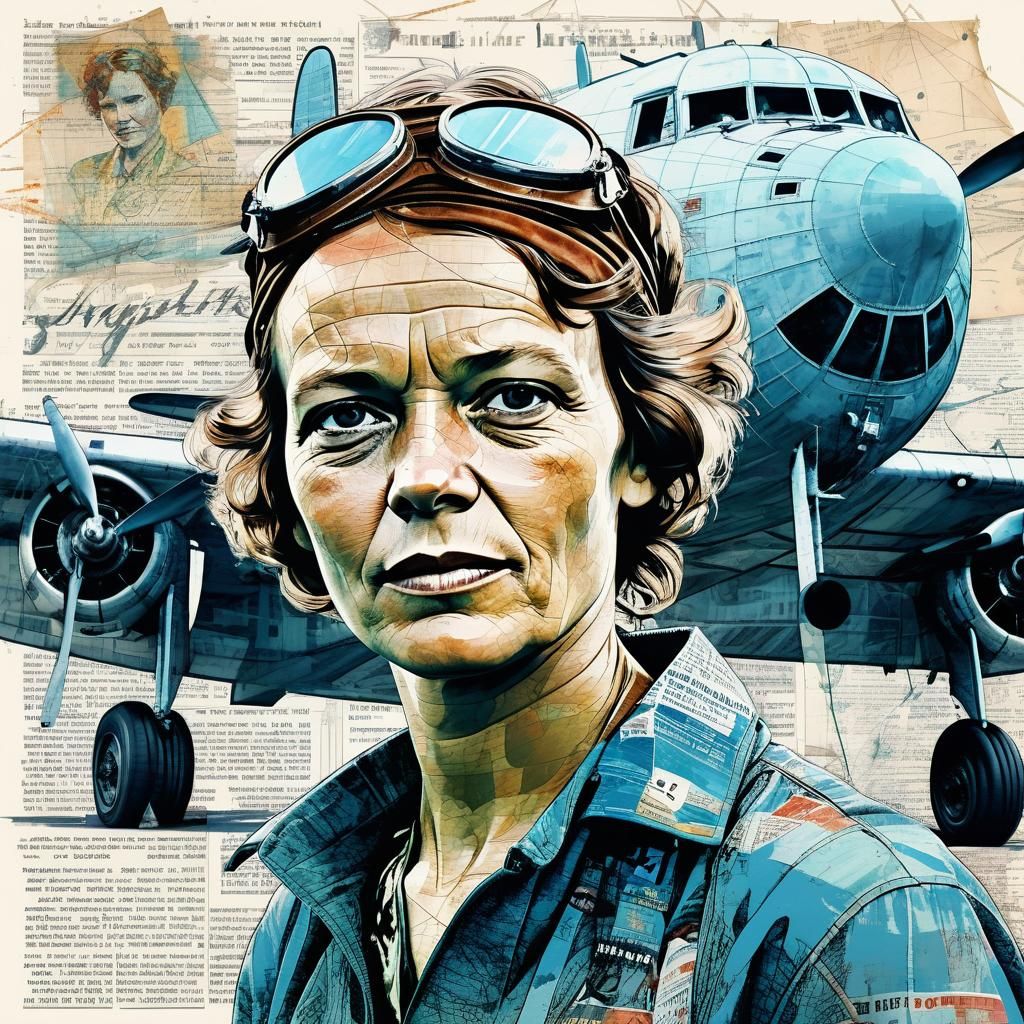 Amelia Earhart ~ Aviation Pioneer 1937 - AI Generated Artwork ...