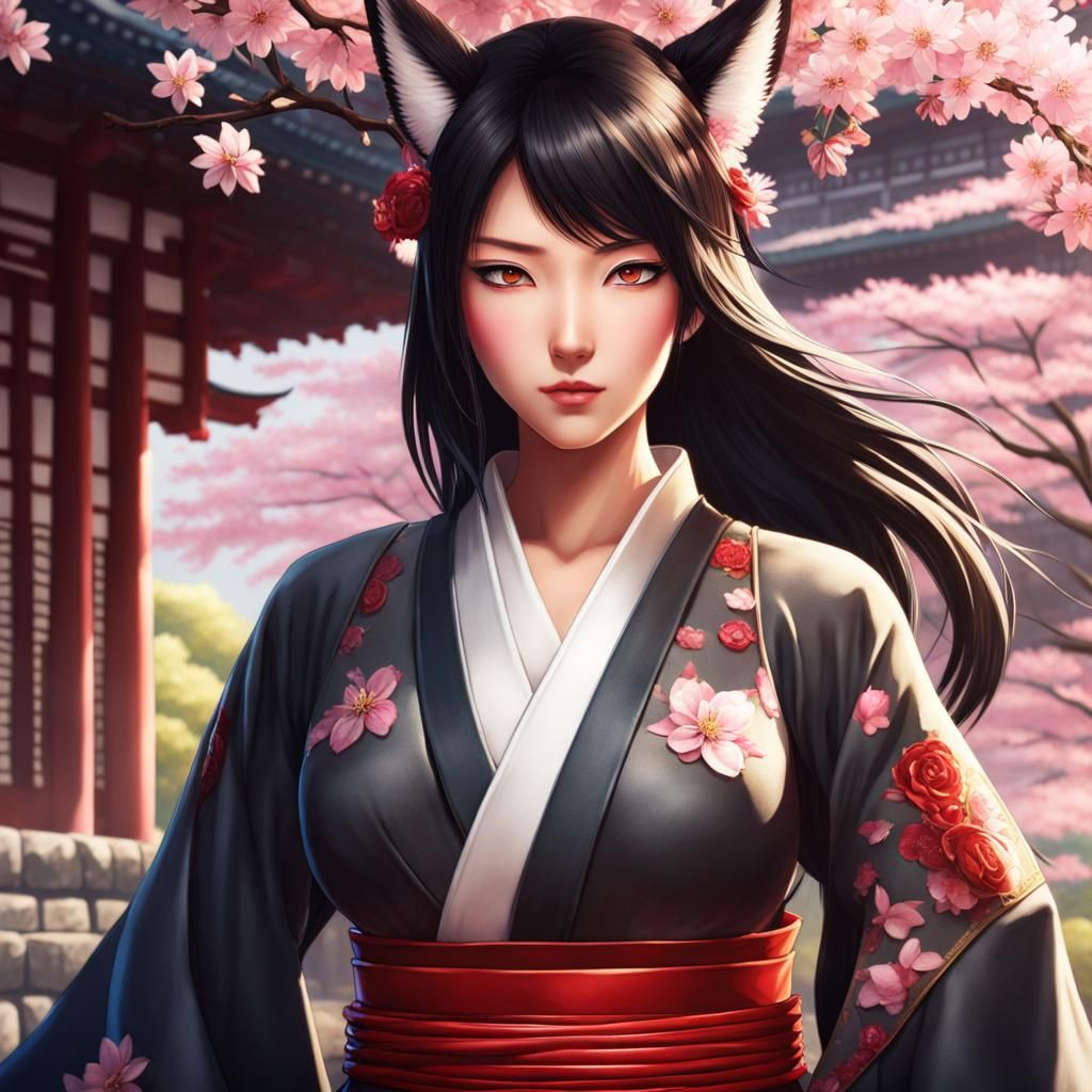 Kitsune girl - AI Generated Artwork - NightCafe Creator