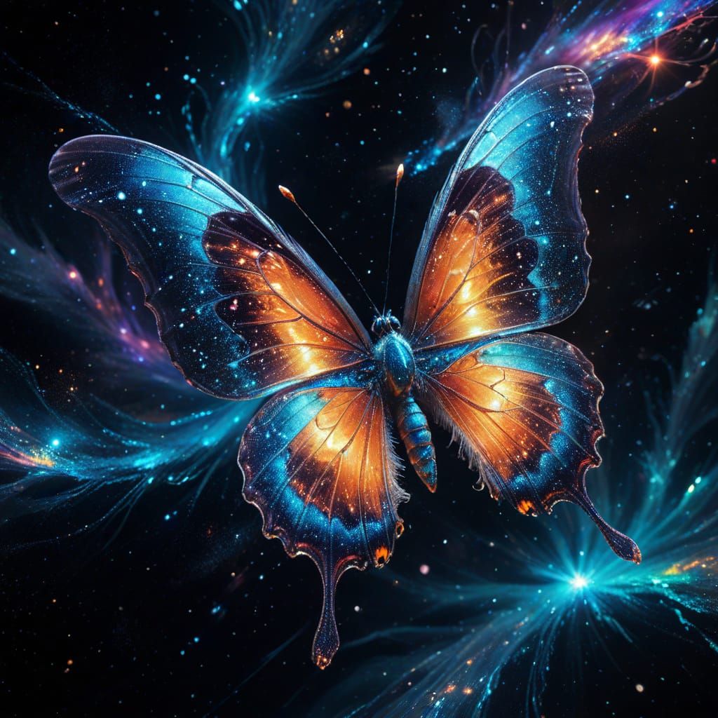 Confused Butterfly Lost in Space: Surreal Macro Ph... - AI Art