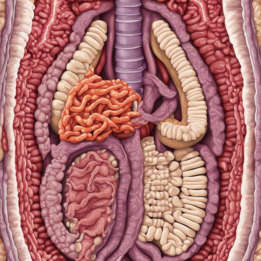 Create an educational diagram showing the human digestive system ...
