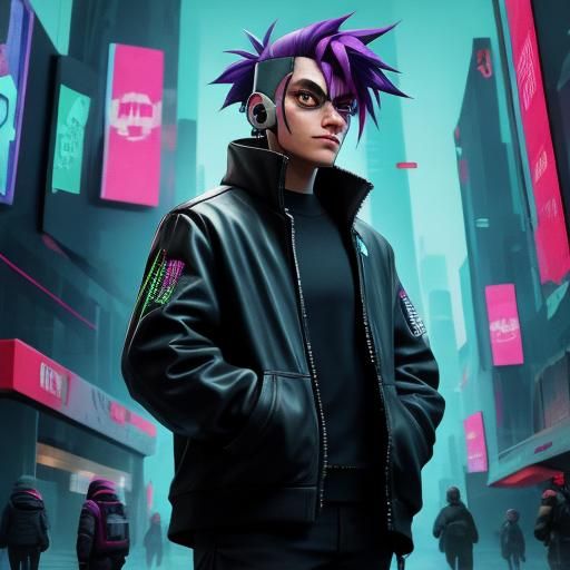 Cyberpunk street hacker - AI Generated Artwork - NightCafe Creator