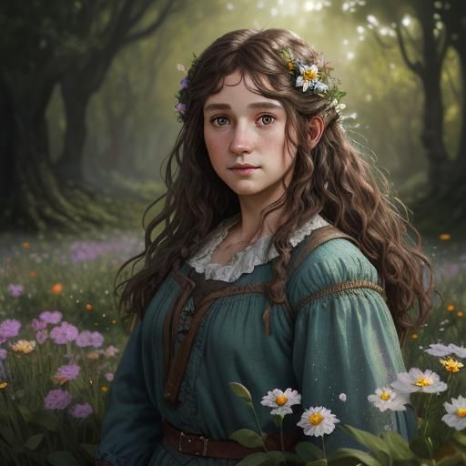 Hobbit girl - Hobbit Woman Portrait in Hyperdetailed Style