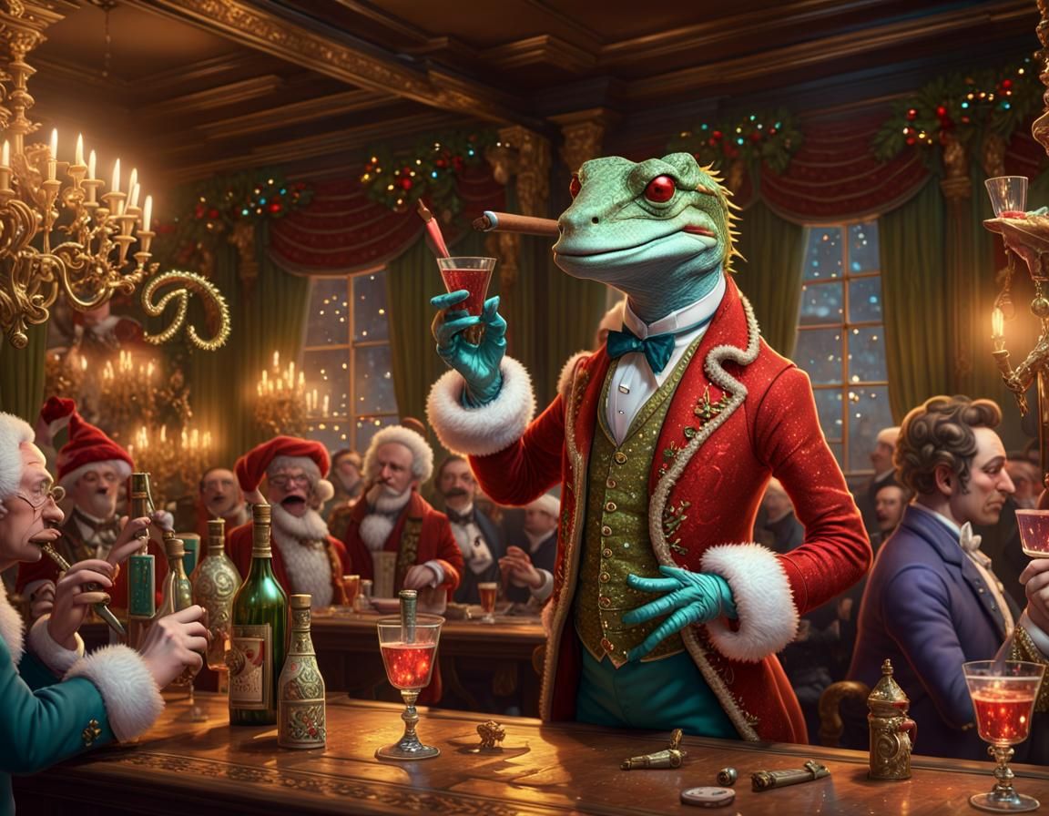Partying Lizzards - AI Generated Artwork - NightCafe Creator