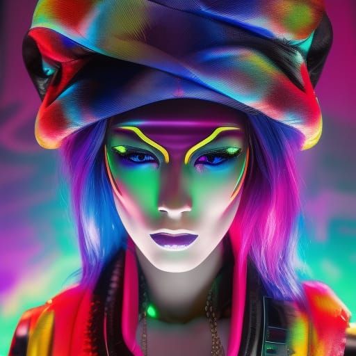 Cyberpunk neon avatar. - AI Generated Artwork - NightCafe Creator