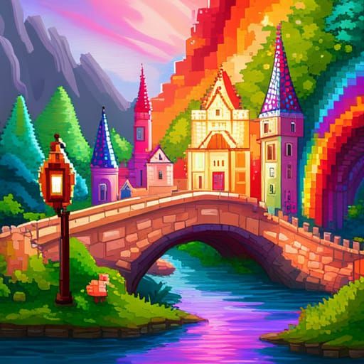 Cute Pixel Palace - AI Generated Artwork - NightCafe Creator