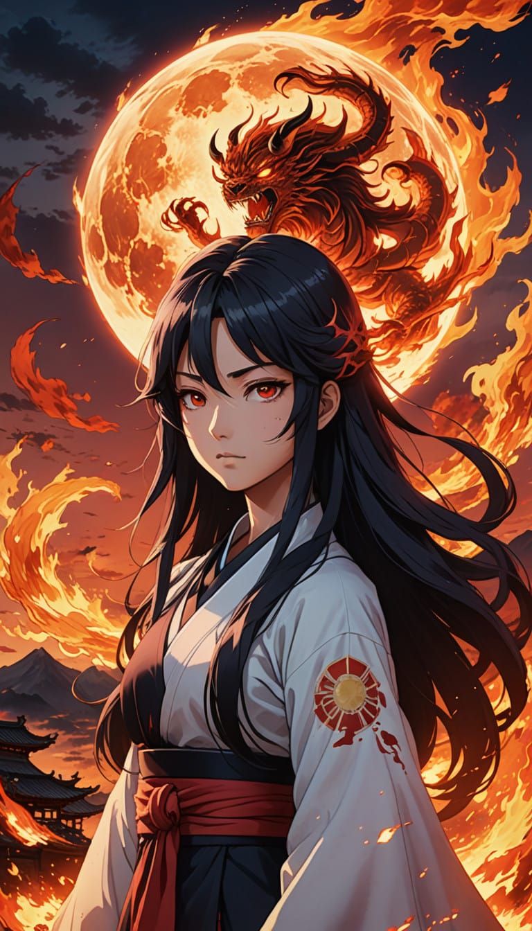 Regal Upper Moon Demon Confronts Flame Hashira in ... - AI Art