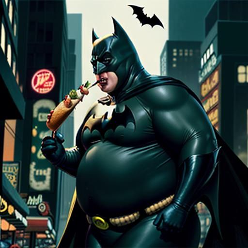 Fat Batman - AI Generated Artwork - NightCafe Creator