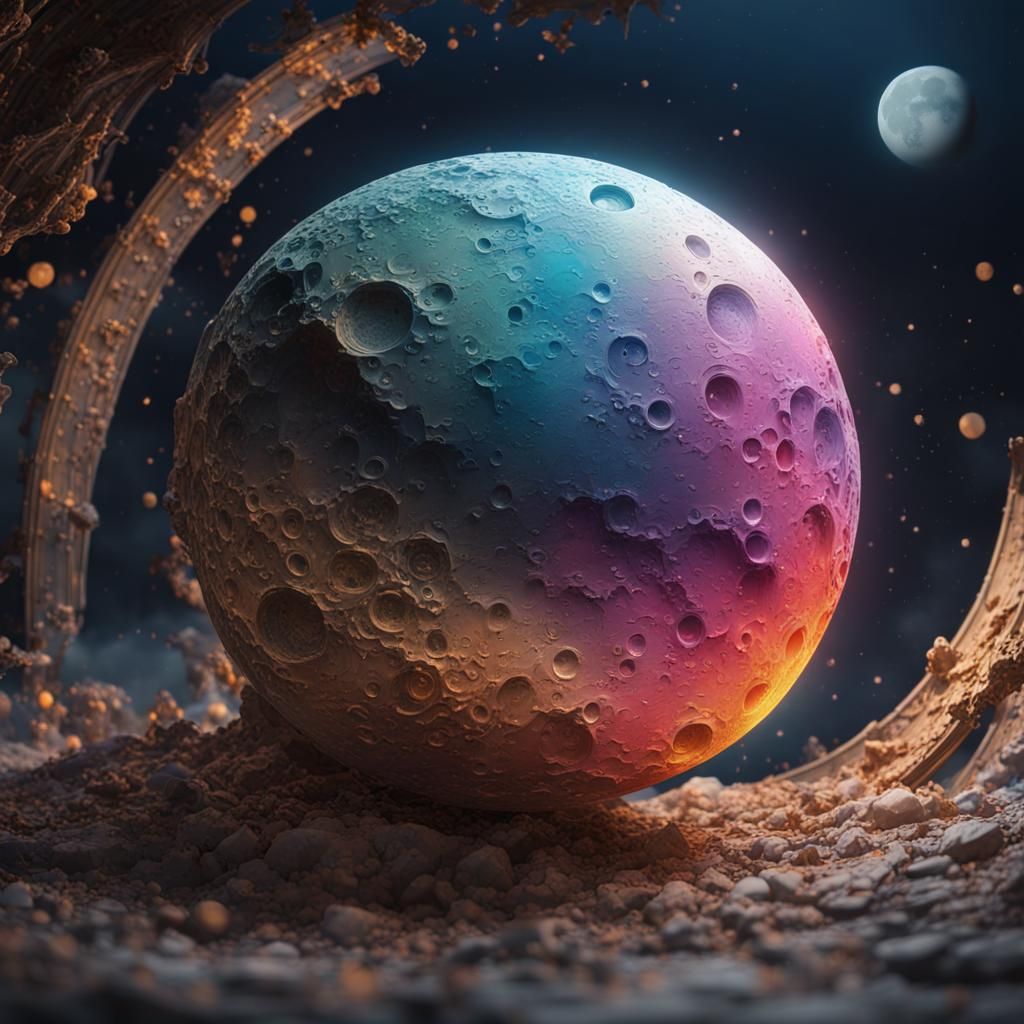 Optical illusion "the moon the size of a coin" 8k resolution dynamic ...