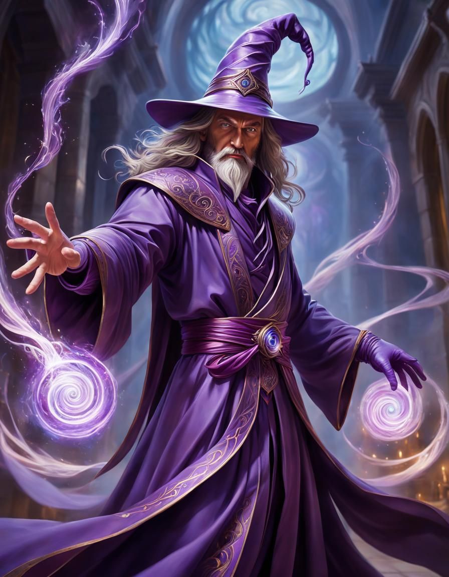 A wizard casting spell.