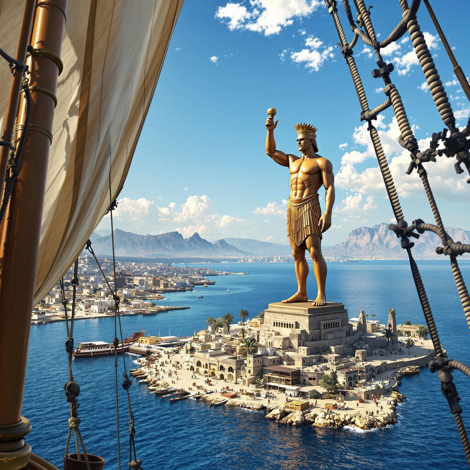 Colossus of Rhodes at sunrise - Colossus of Rhodes at sunris...