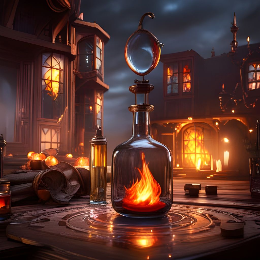 Deluxe Fire Essence Potion bottle - AI Generated Artwork - NightCafe ...