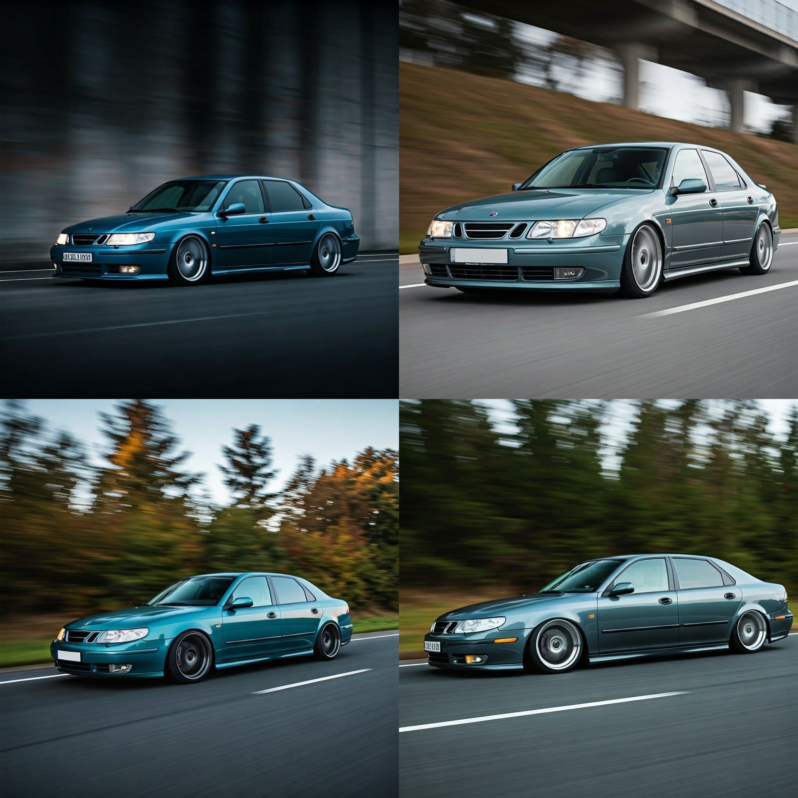 SAAB 9-9 Aero Futuristic Roadster with Oversized W... - AI Art