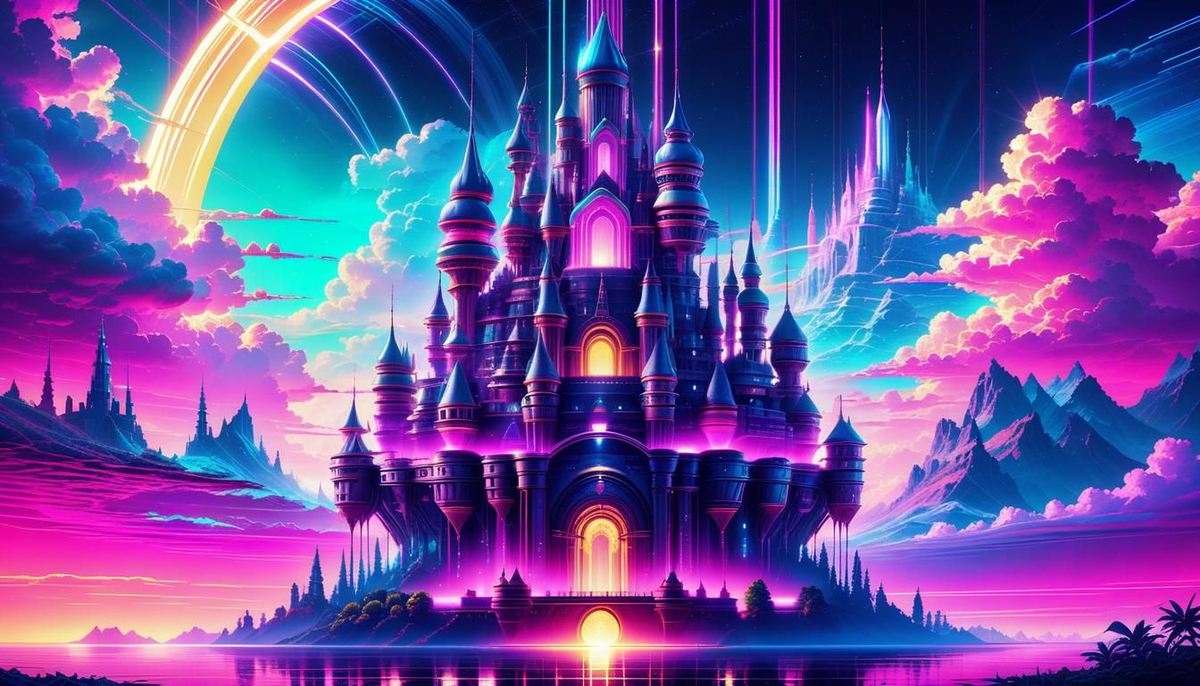 Fantasy Cyber Castle - AI Generated Artwork - NightCafe Creator