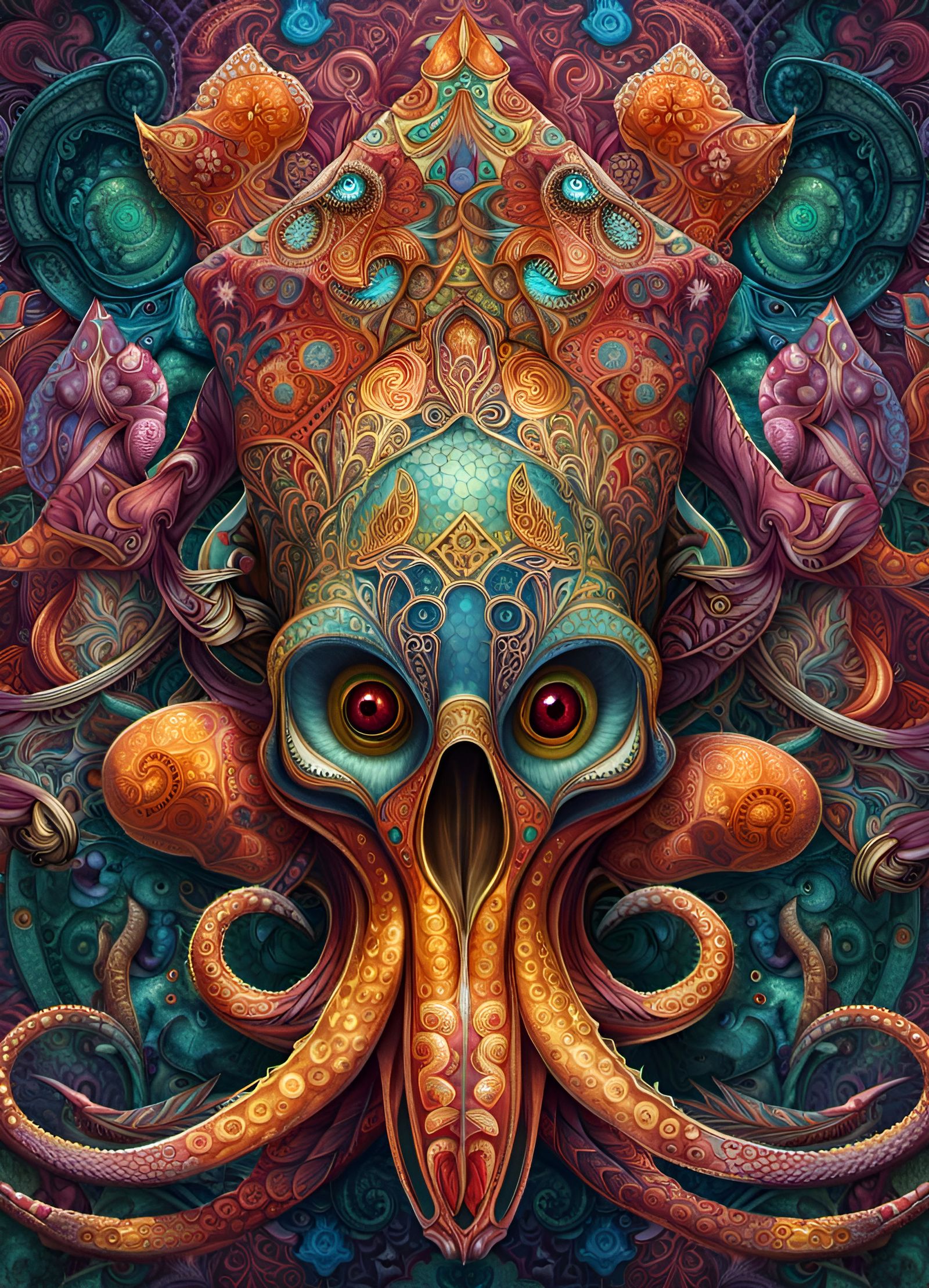 💫🌸🐙Queen Squid🦑 🌸💫 - AI Generated Artwork - NightCafe Creator