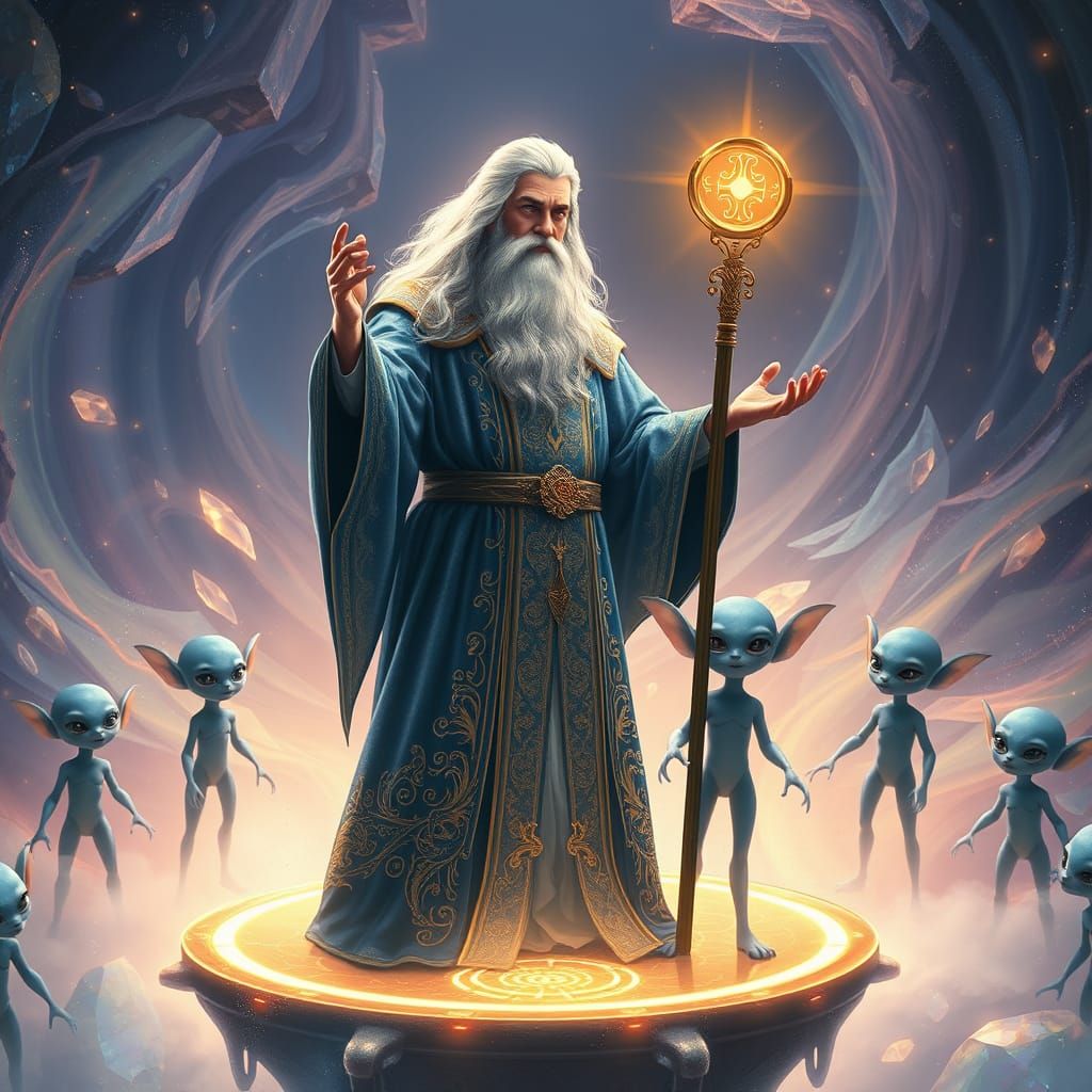 A fantasy interdimensional Merlin from the future is teaching about ...