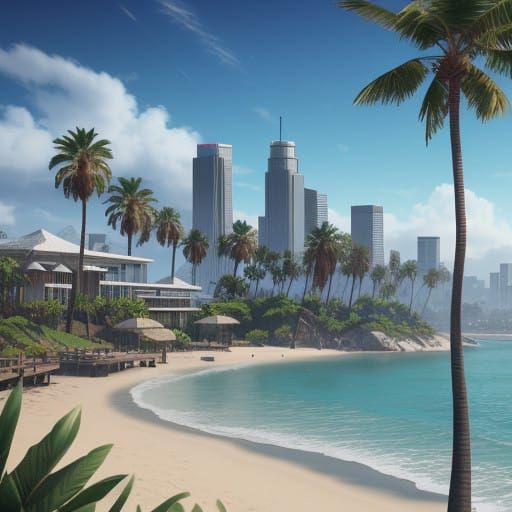 Epic 3D Beachscape in Unreal Engine 5 - AI Art