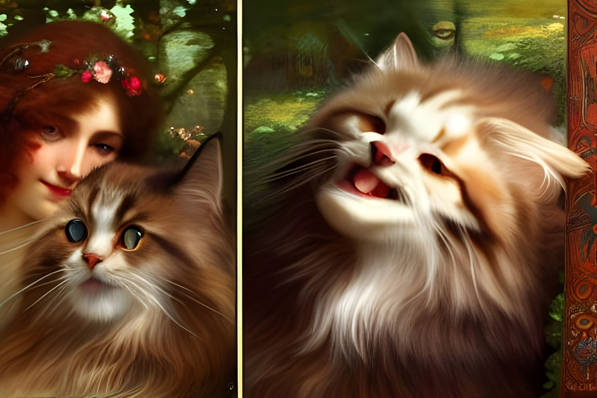 Scenes from Norse Mythology: Freyja and Her Cat : r/nightcafe